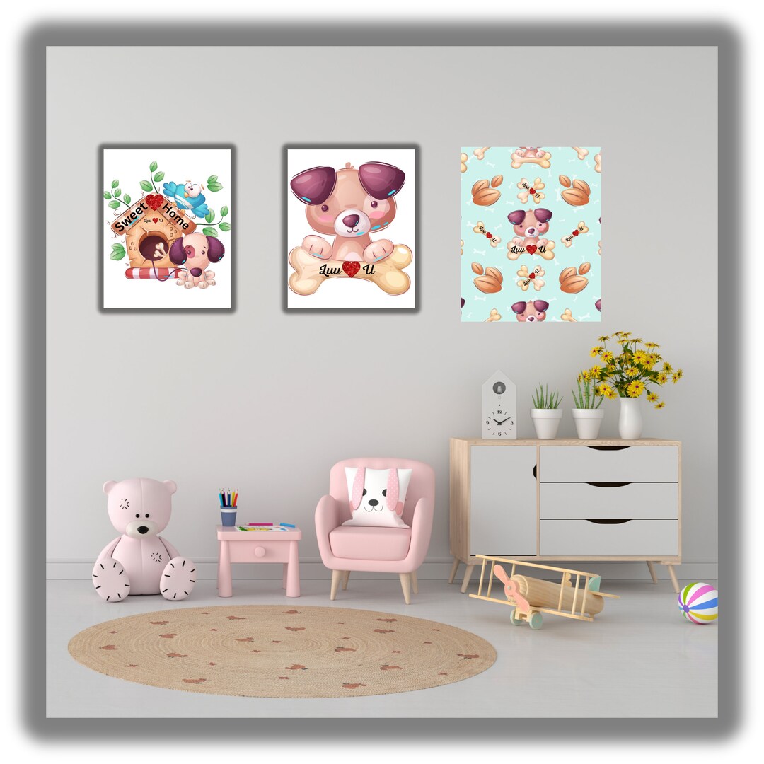Dog Portrait Prints Dogs, Printable Dog Illustrations, Funny Dog ...
