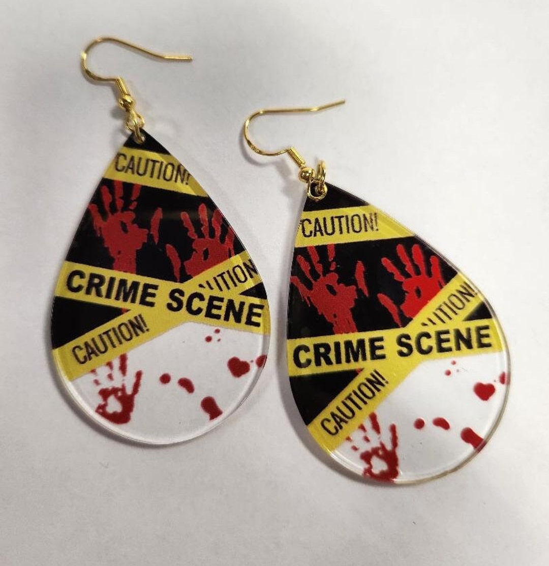 Crime Scene Earrings - Etsy