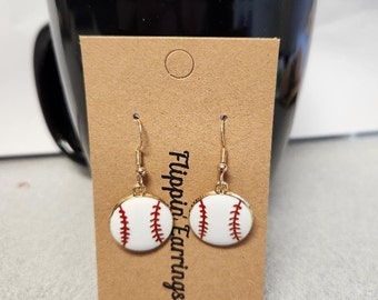 Clay Baseball Earrings Baseball Dangle Earrings Clay Sports Earring Cleveland Baseball Earrings ...