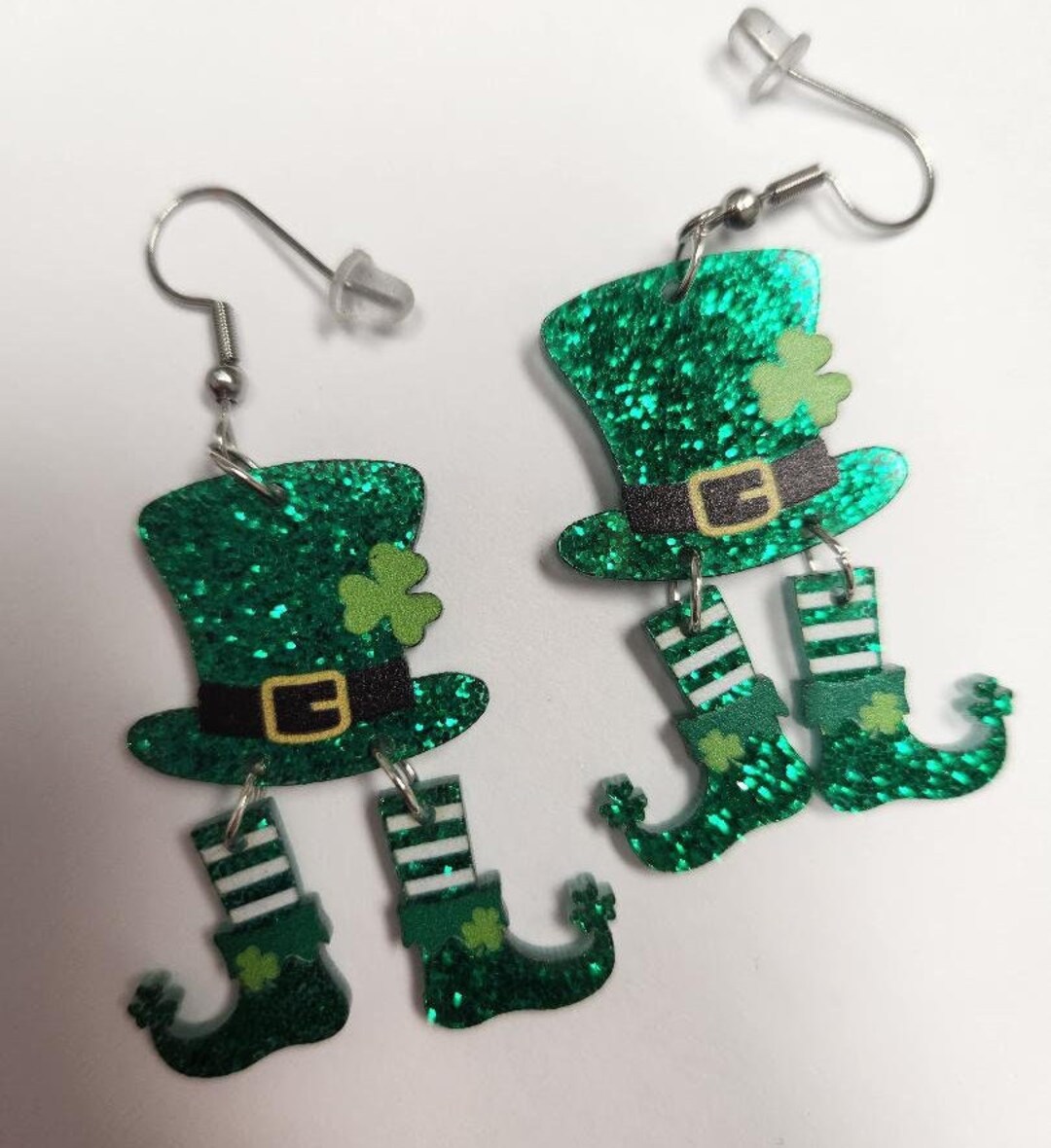 St. Patrick Day Earrings W/ Hat - Etsy
