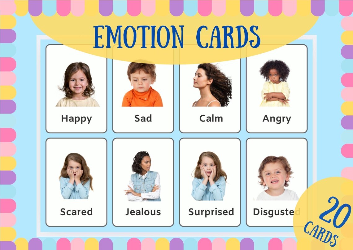 English Emotions Flashcards for Kids, Social Emotion Learning ...
