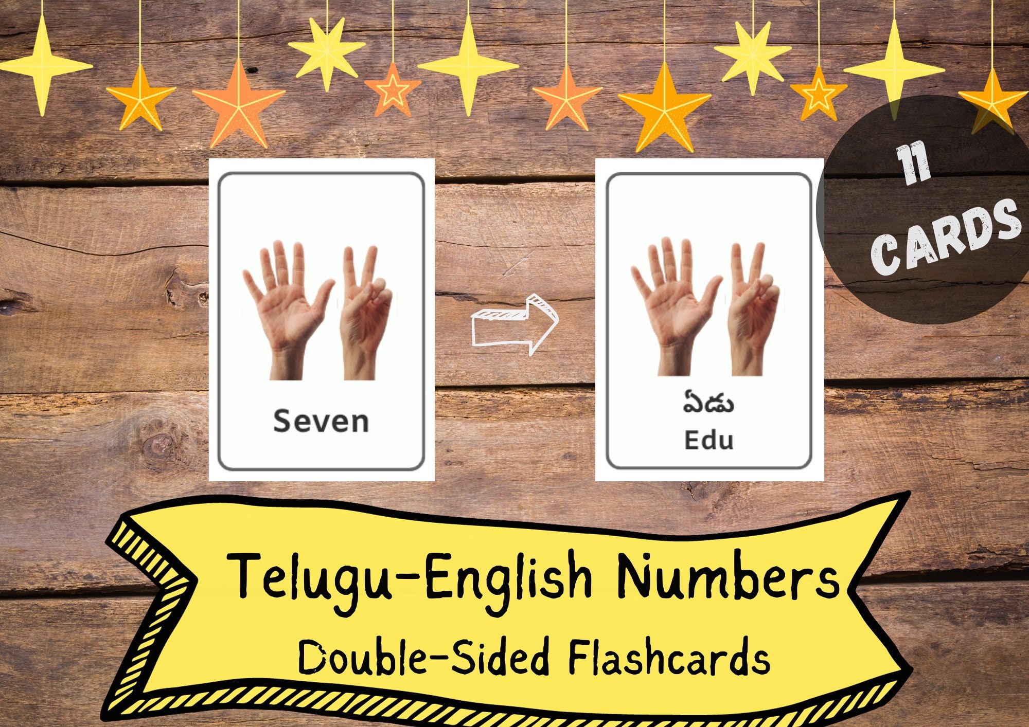 Telugu Numbers Flashcards: Telugu/english, Phonetic Transliteration ...