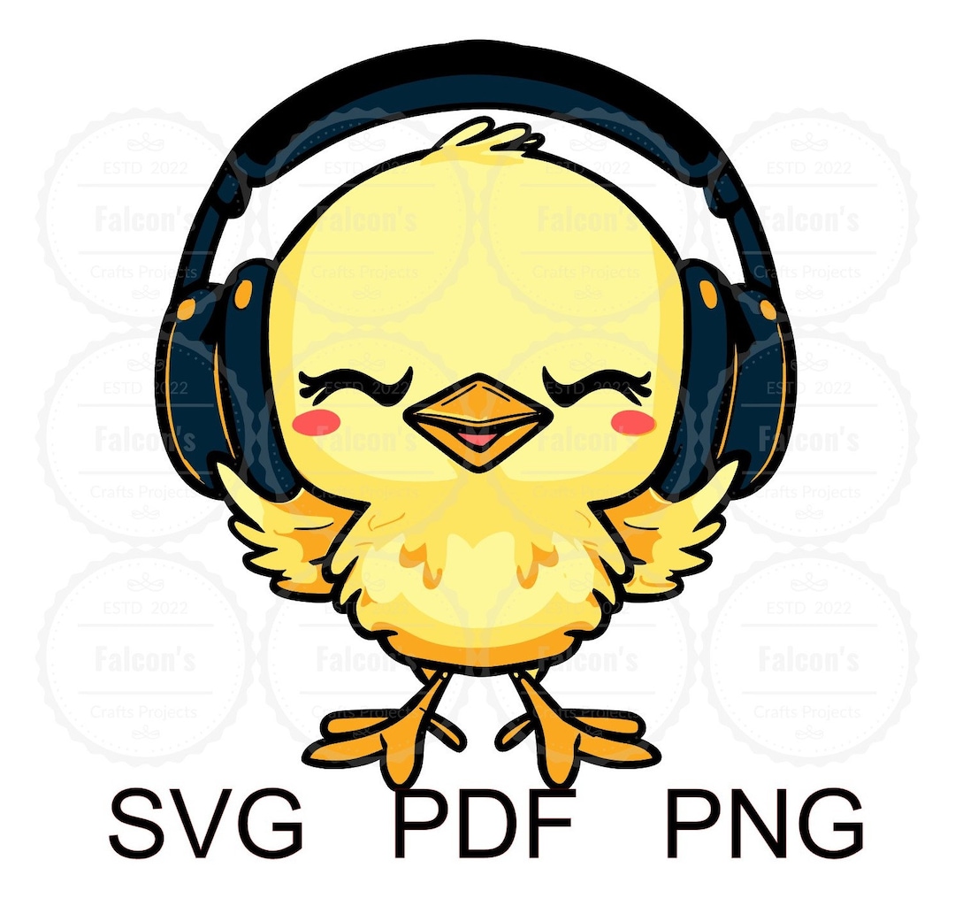 Chick SVG, Little Chicken SVG, Cute Chicken SVG, Chick With Headphones ...