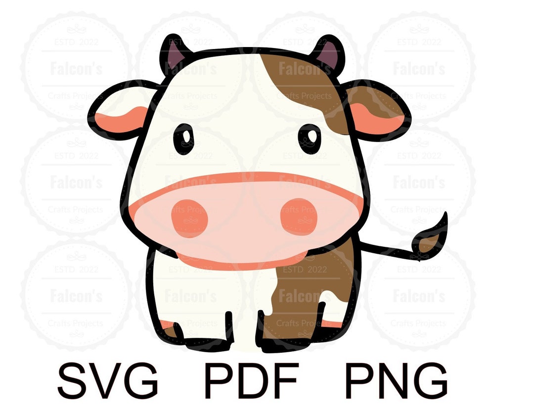 Cow SVG, Cute Cow SVG, Layered Design - Sublimation Design- PNG ...
