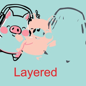 Pig SVG, Dancing Pig SVG, Singing Pig, Little Pig With Headphones ...
