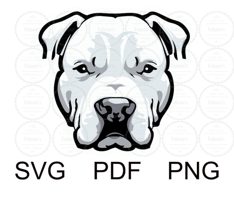 Pitbull SVG En capas PNG PDF Vector Arte para cricut para estudio de ...
