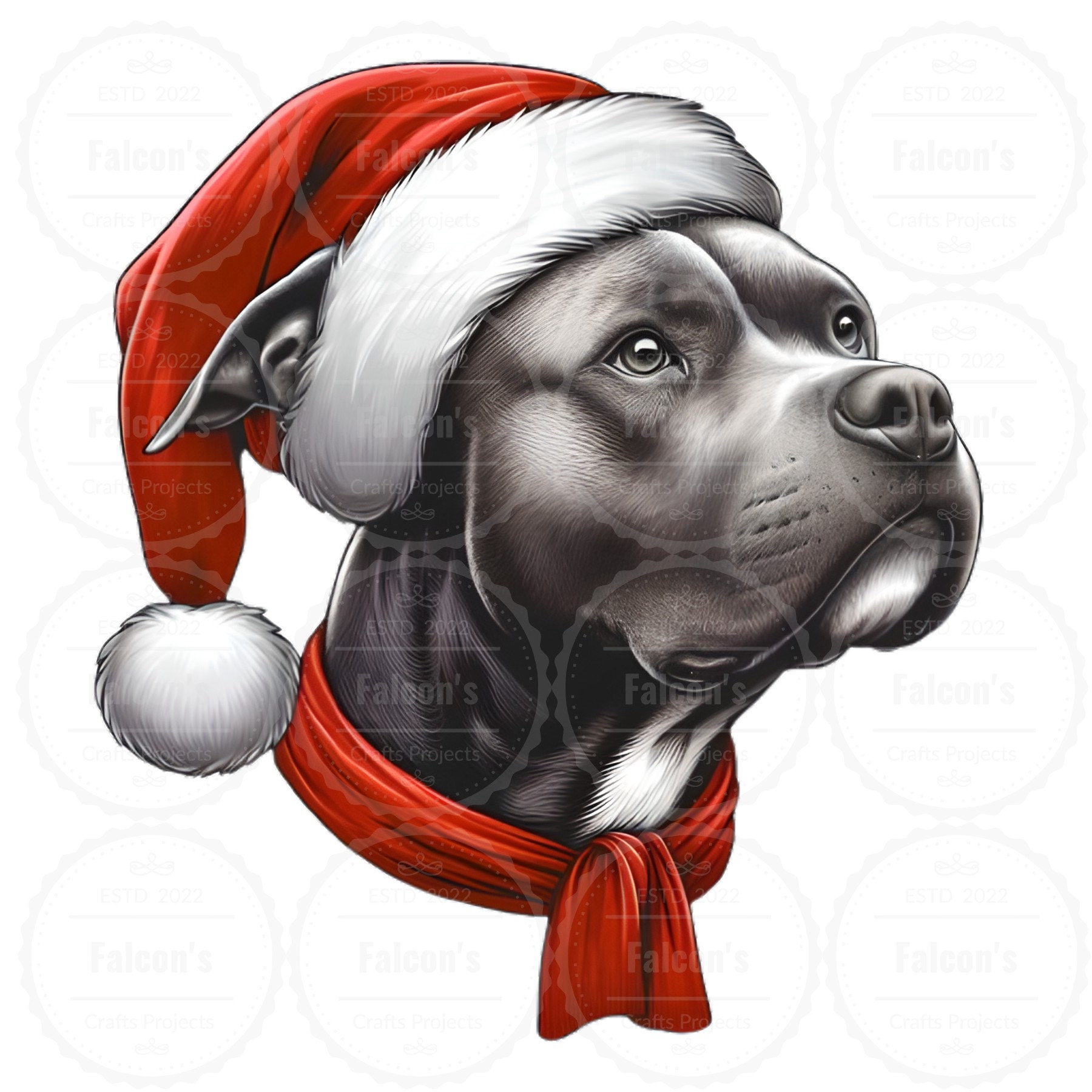Cute Xmas Pitbull, Christmas Pitbull PNG, Download, Design Transparent ...