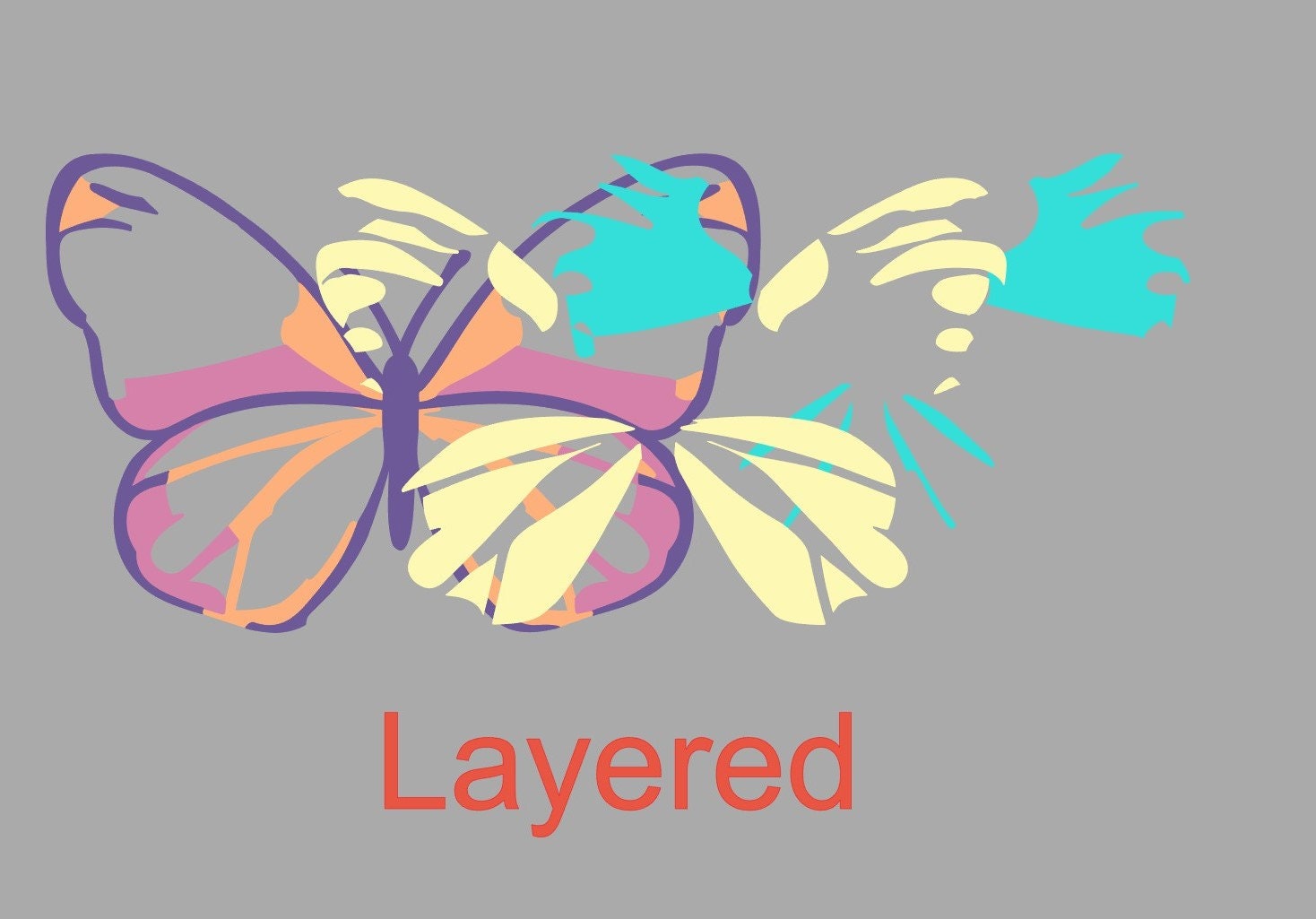 Colorful Butterfly Layered SVG PNG PDF Vector Art Cricut Silhouette ...