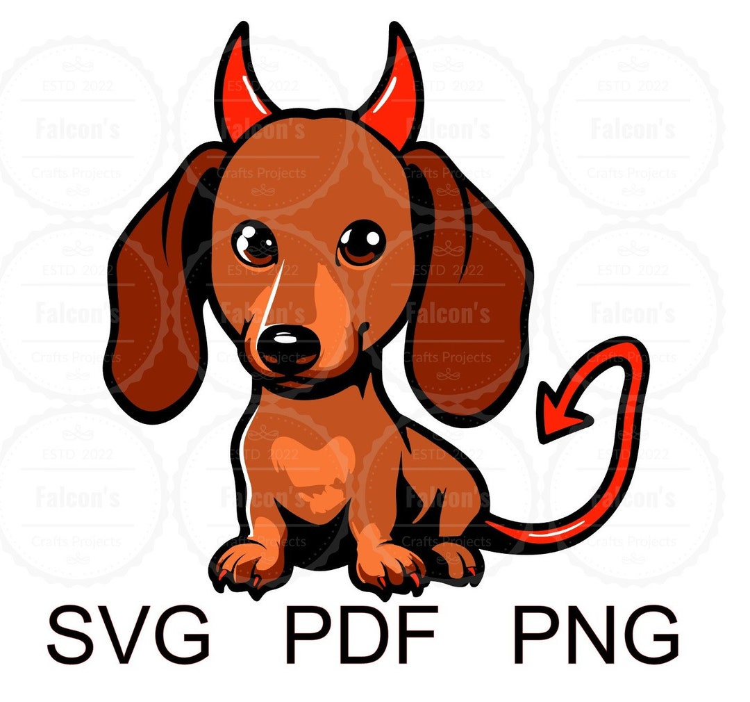 Halloween Dog SVG, Halloween Dachshund SVG, Devil Dog, Layered - PNG ...