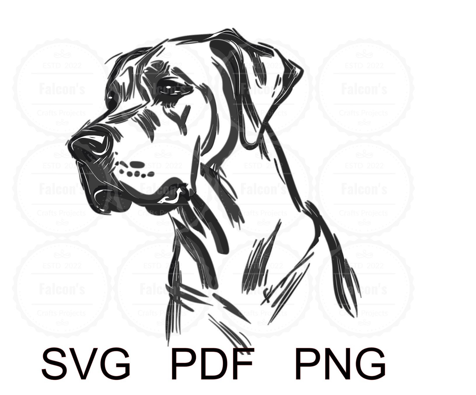 Great Dane SVG, Dog Portrait Clipart, Pet Lover Gift (PNG) - Etsy