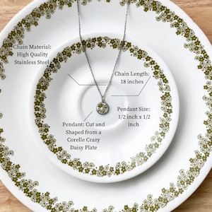 Crazy Daisy Green Handcrafted Pendant Necklace | Upcycled Childhood ...