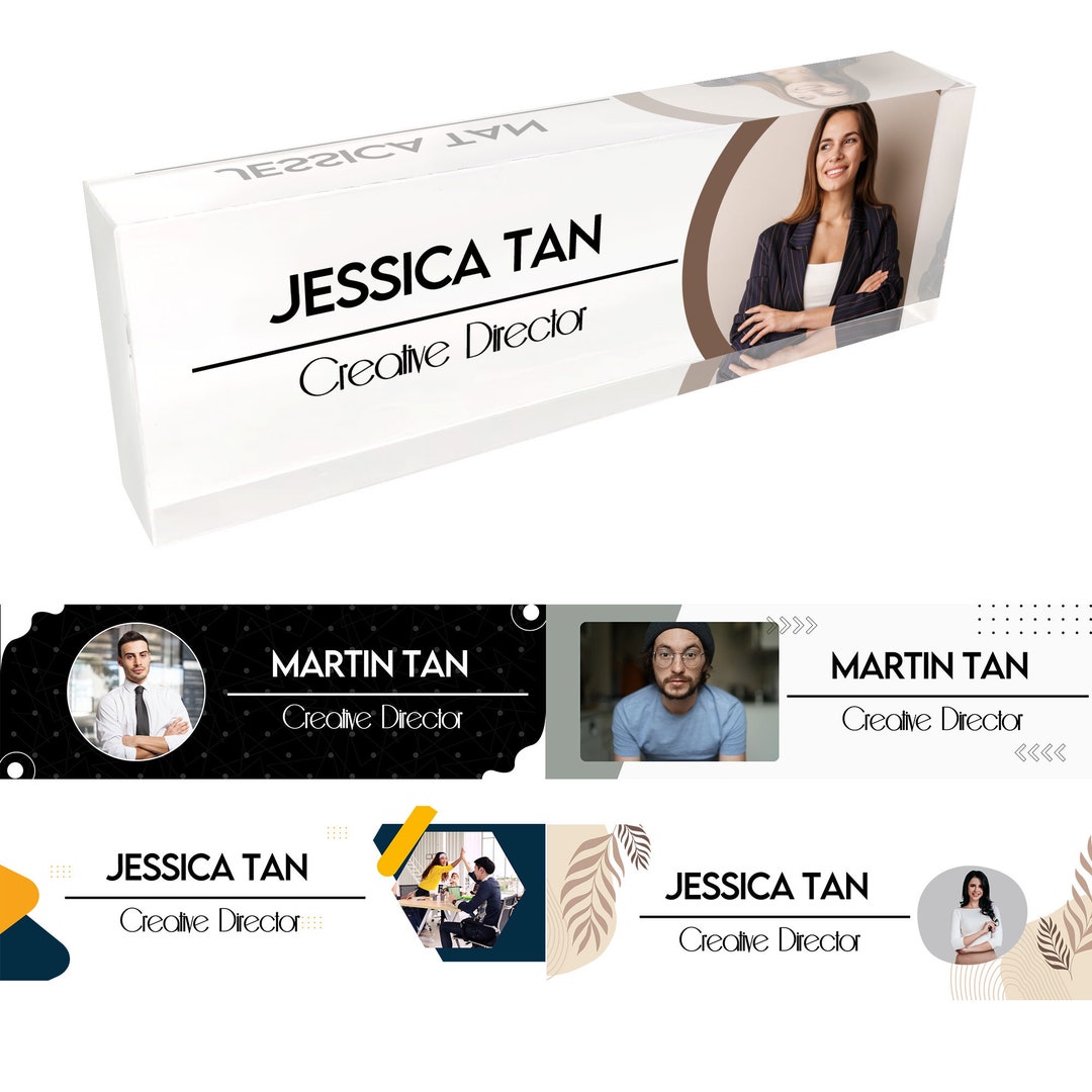 Custom Acrylic Desk Name&photo Plate Personalized Office Name Plaque ...