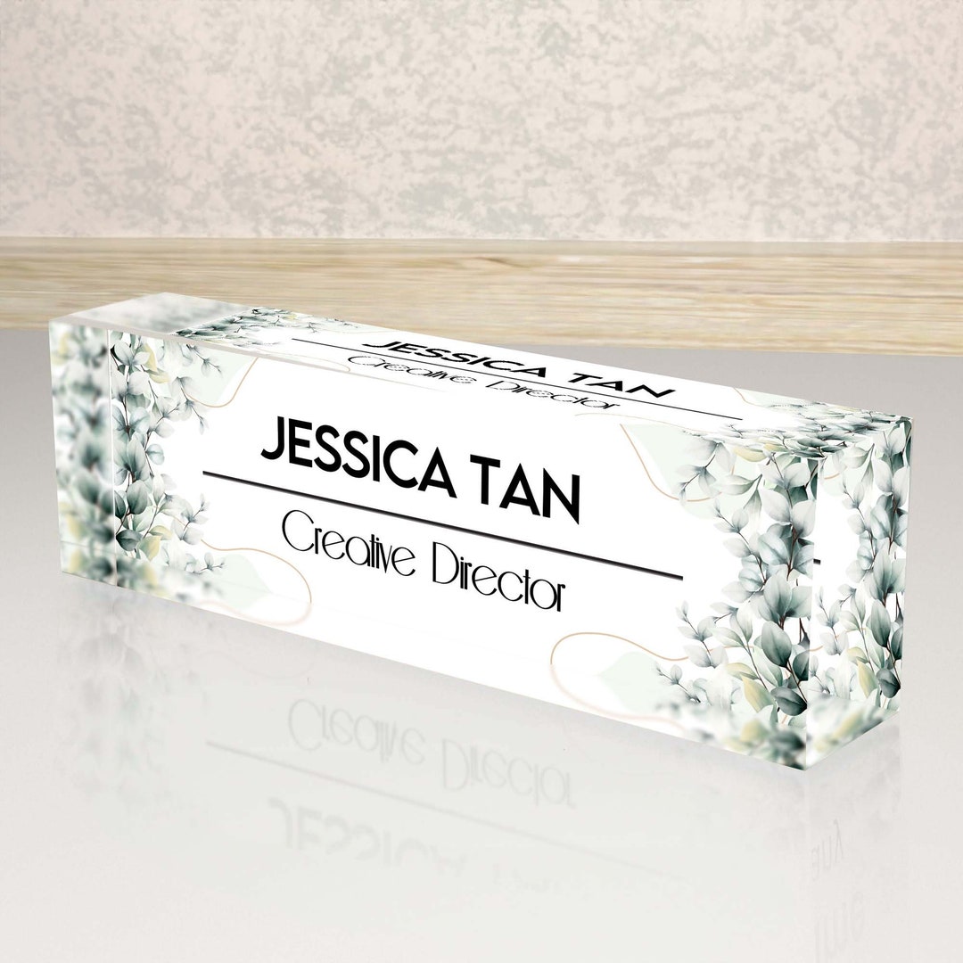 Custom Acrylic Desk Name Plate Personalized Office Name Plaque Stylish ...