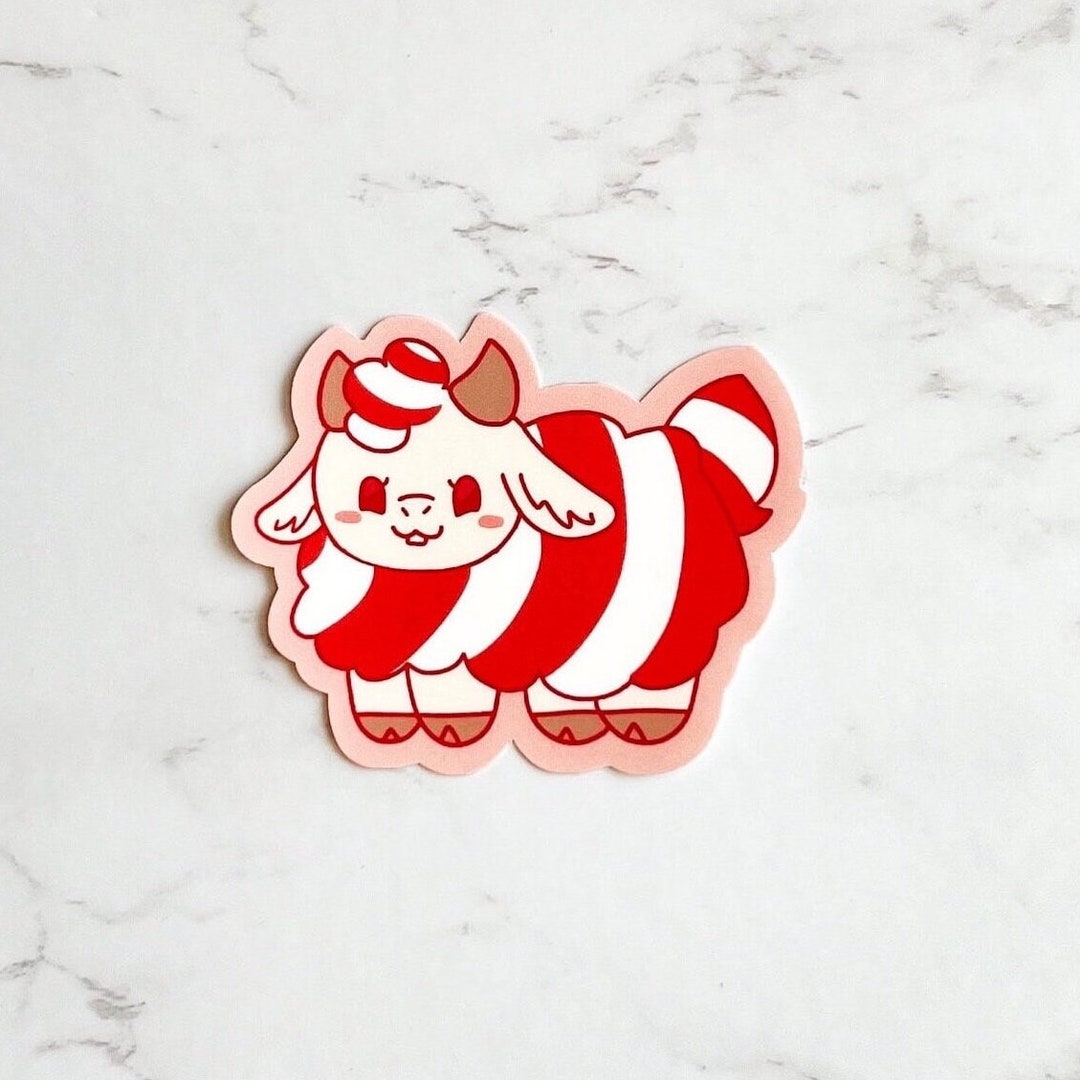 Candy Cane Sheep Matte Vinyl Sticker Sheep Sticker Cute - Etsy