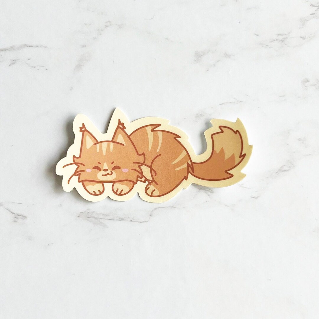 Pointy Eared Cat Vinyl Sticker | Cute Cat Cat Sticker | Cat Sticker ...