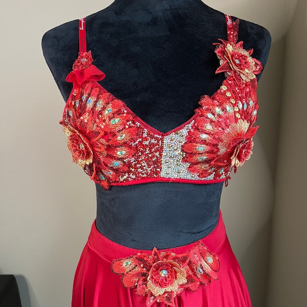 Red Custom Lyrical Dance Costume - Etsy