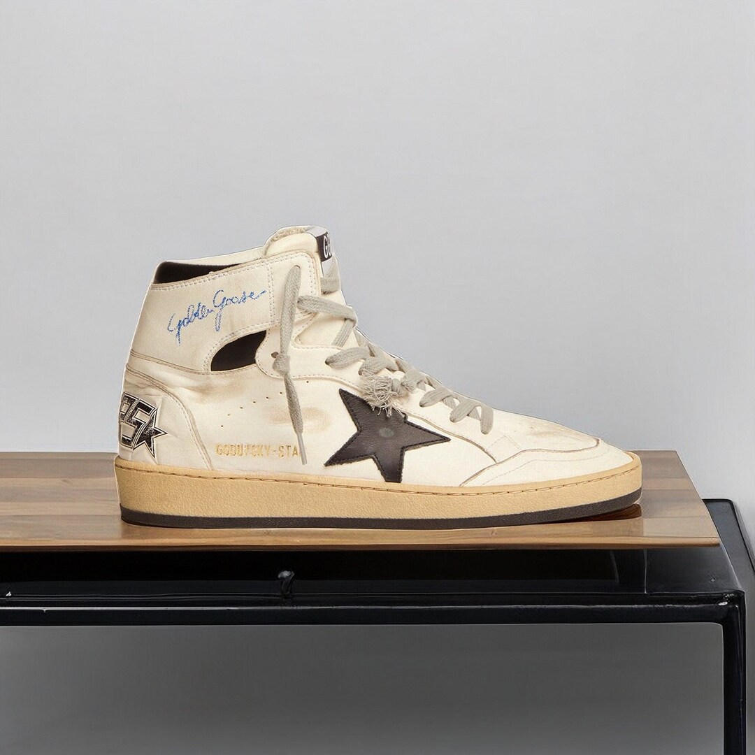 Golden Goose Women's High-top Sneakers, Sky-star Blue Signature Black ...