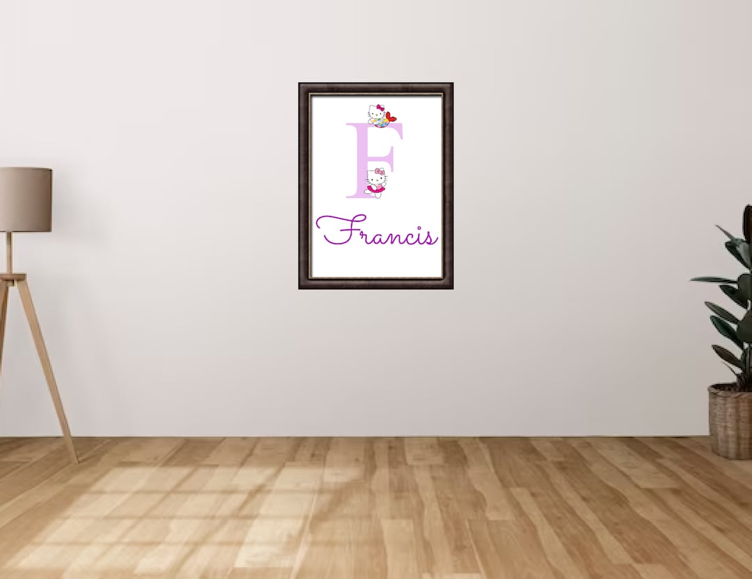 Hello Kitty Personalised Name Print Personalised Initial - Etsy