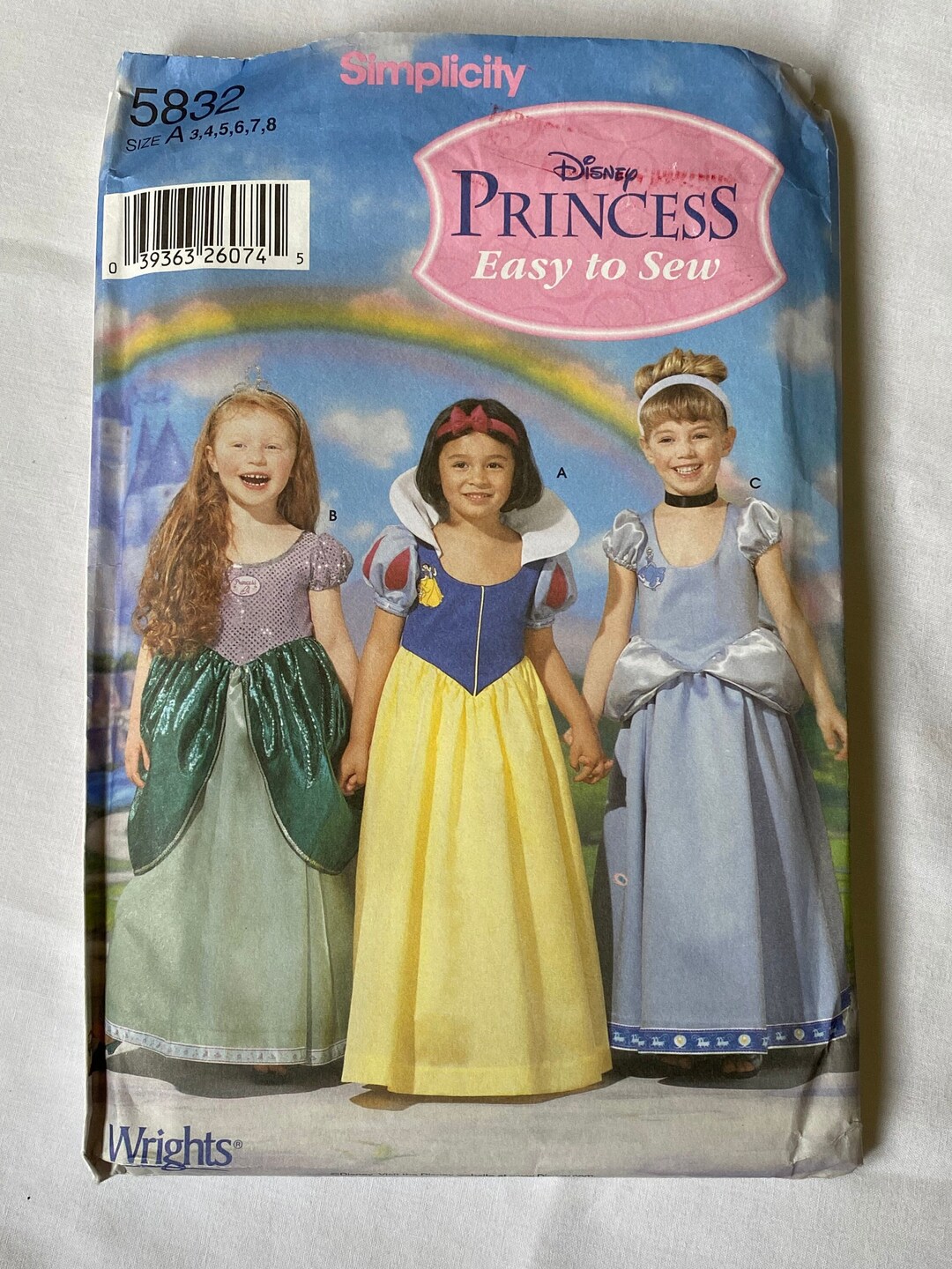 Disney Princess Costume Ariel Cinderella Snow White Easy Sew - Etsy