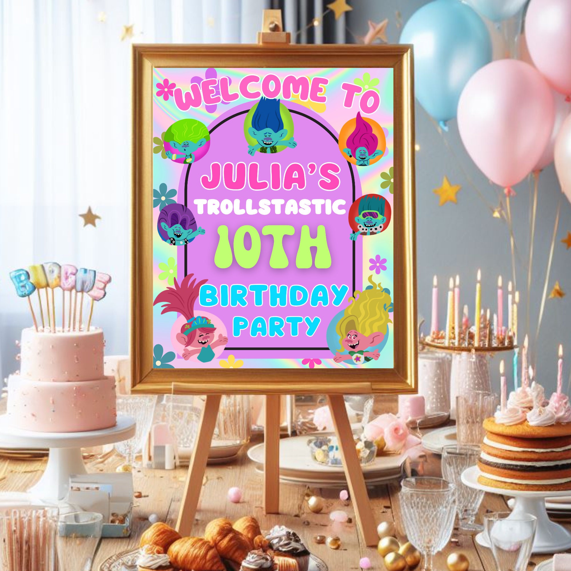 Editable Trolls Birthday 8x10 Sign Trolls Birthday Poster Trolls Poster ...