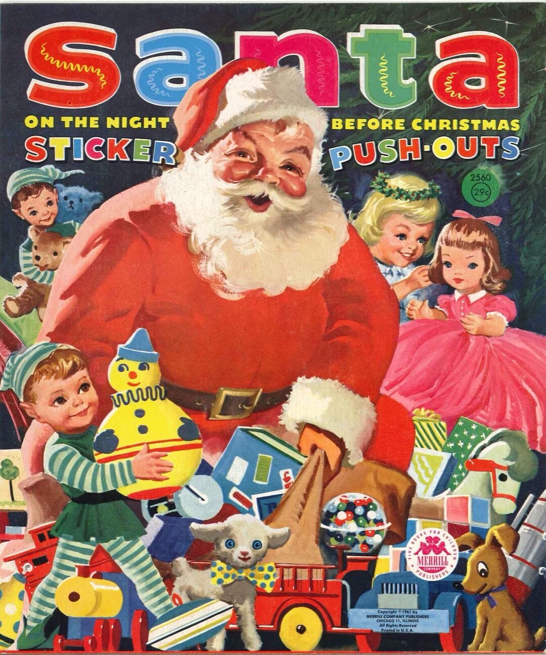 Vintage "santa Night Before Christmas" Holiday Papercraft Play Book ...