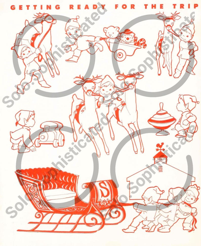 Vintage "santa Night Before Christmas" Holiday Papercraft Play Book ...