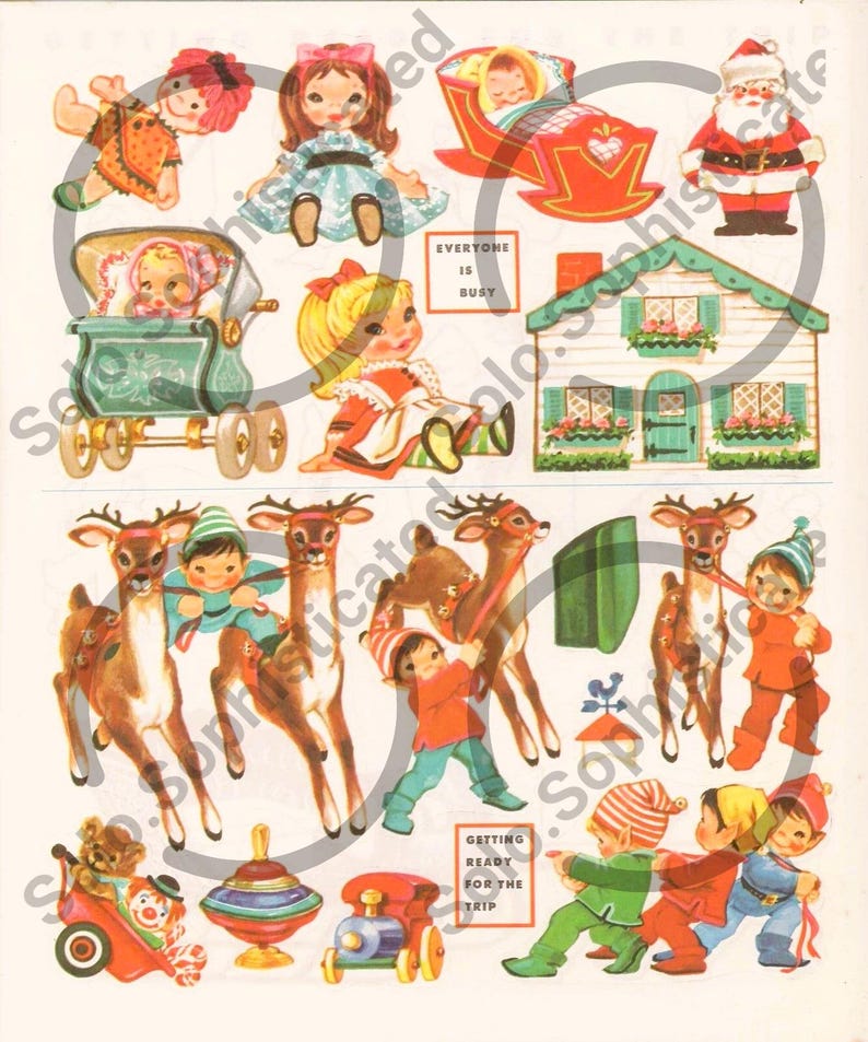 Vintage "santa Night Before Christmas" Holiday Papercraft Play Book ...
