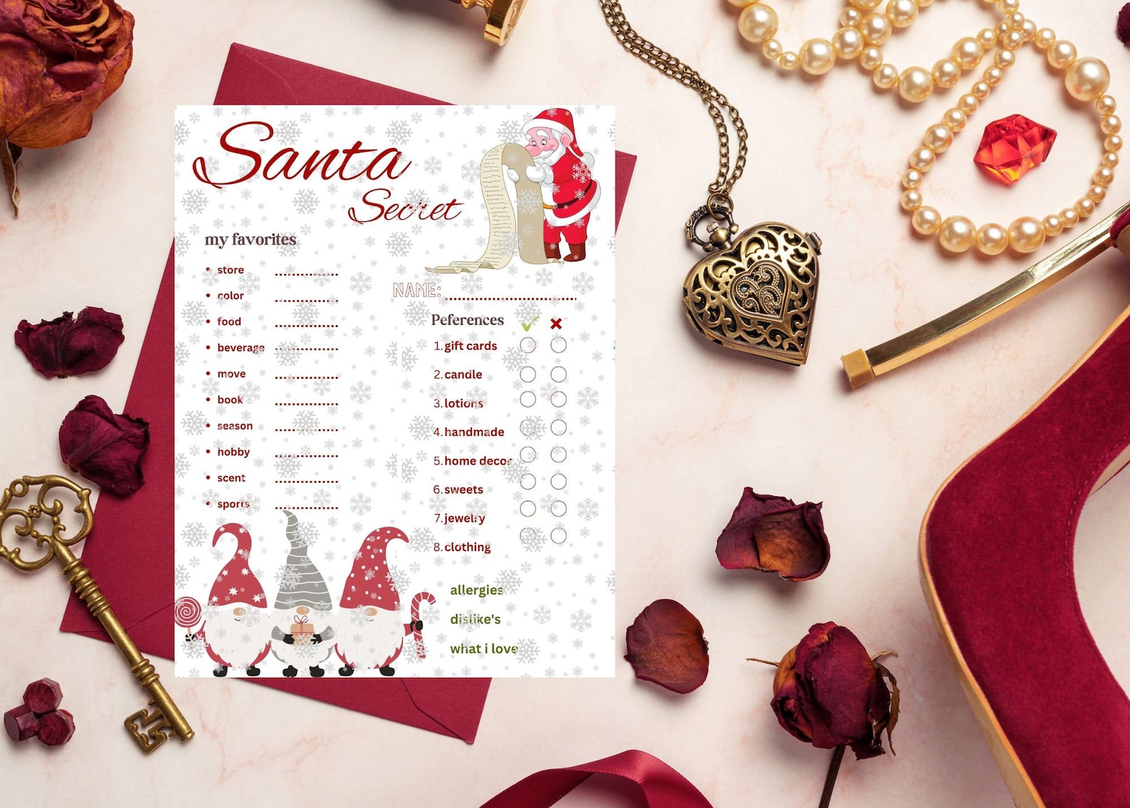 Secret Santa Questionnaire Printable, Christmas All About Me Survey for ...