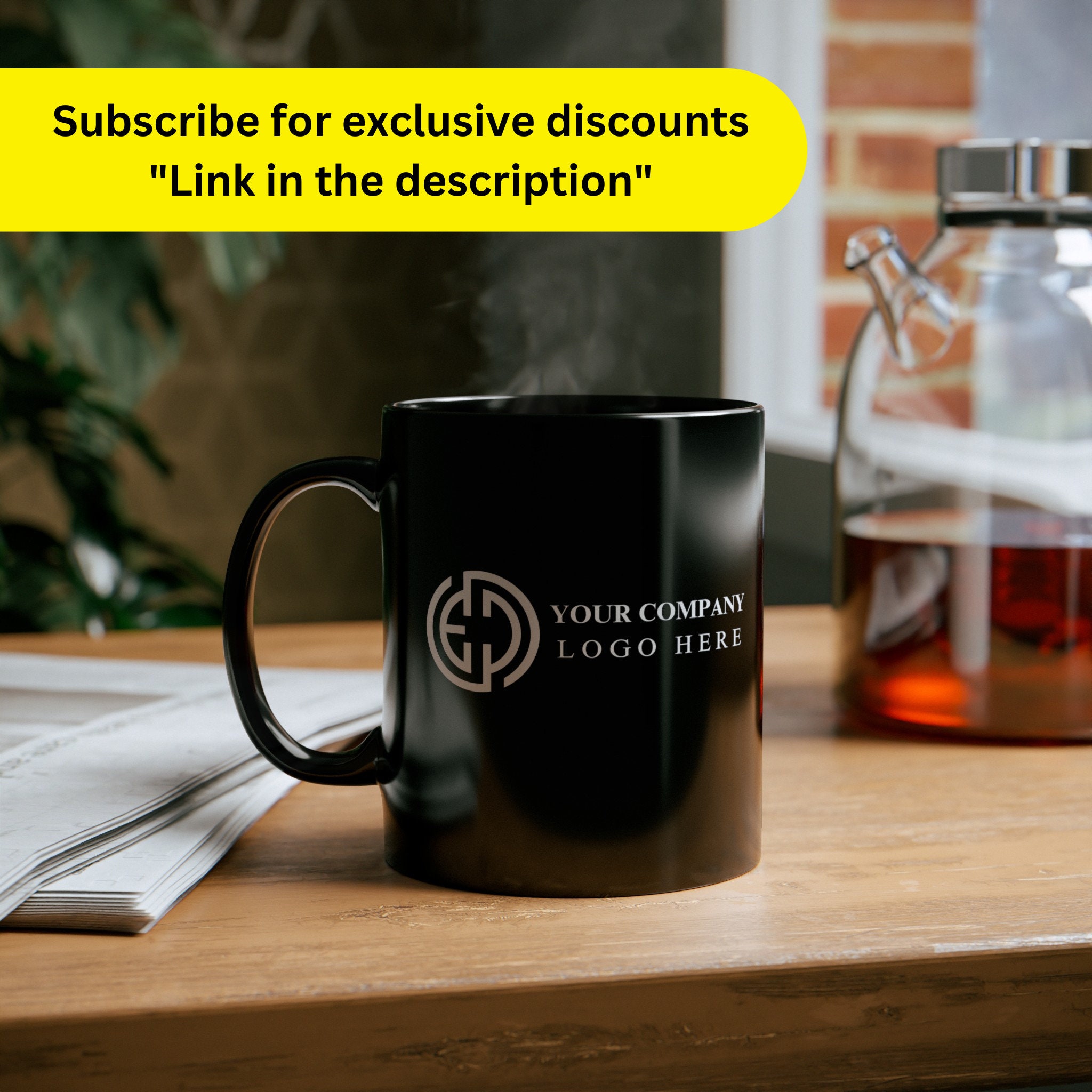 Personalized Logo Mug - Custom Ceramic Coffee Cup - Unique Branding ...