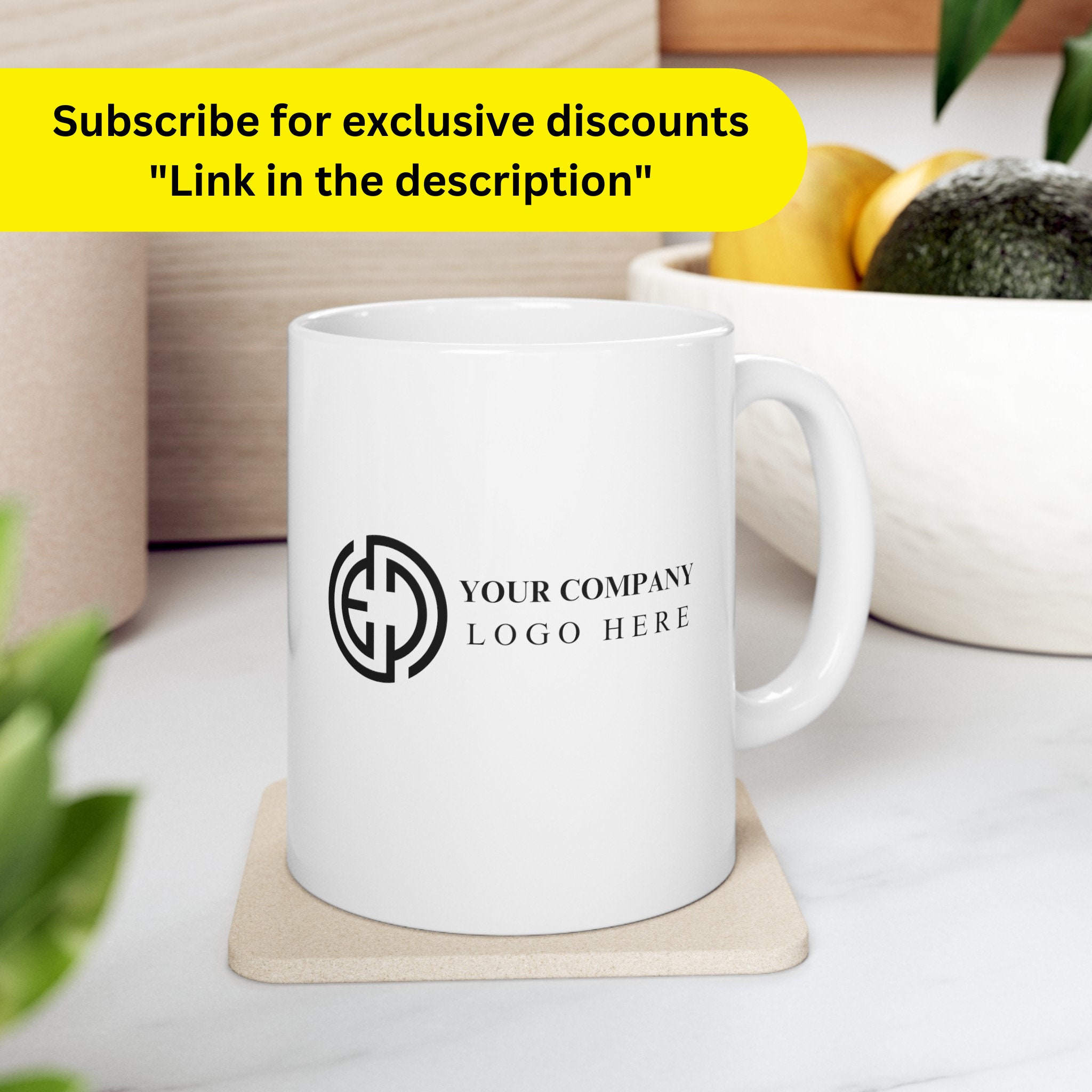 Personalized Logo Mug - Custom Ceramic Coffee Cup - Unique Branding ...