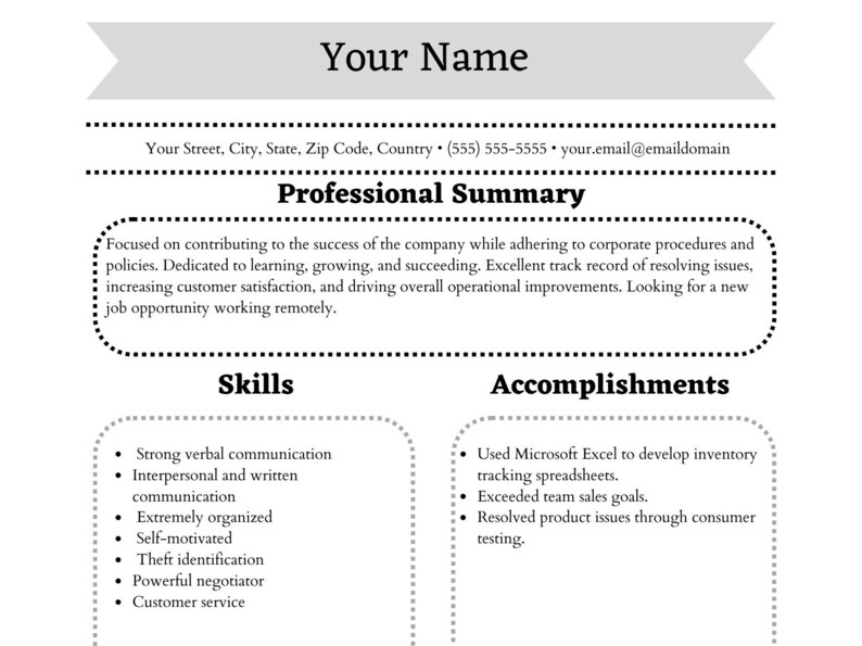 Resume Template - Etsy