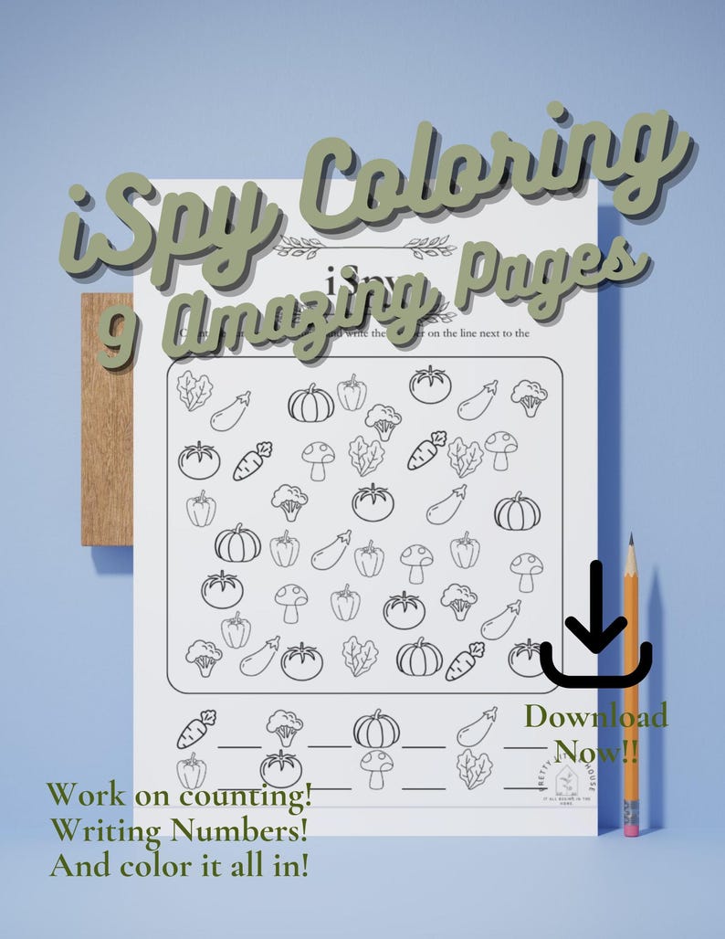Ispy Coloring Pages | Preschool Math | Homeschool - Etsy