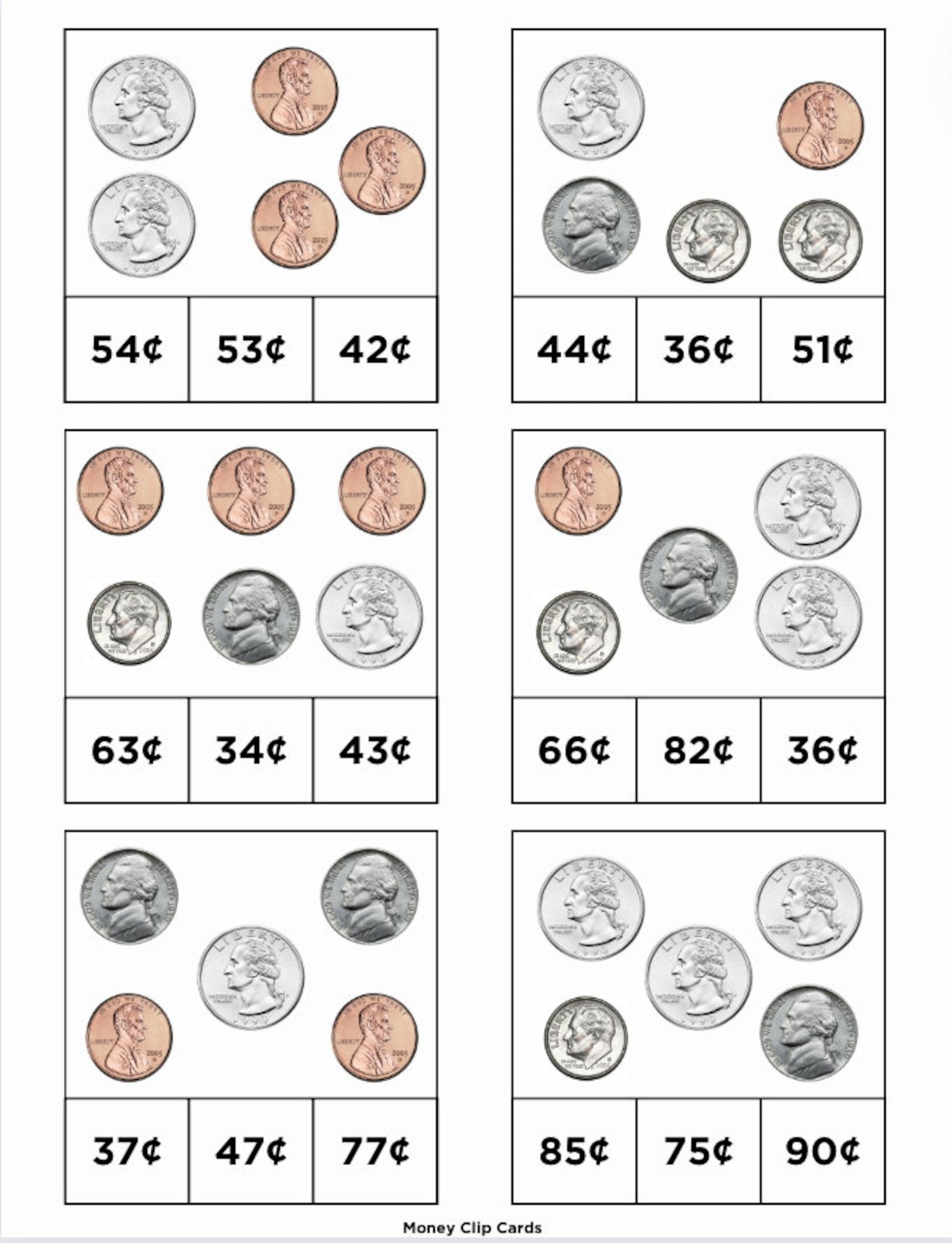 Coin Counting Clip Cards | Homeschool Activity | Fine Motor Skill ...