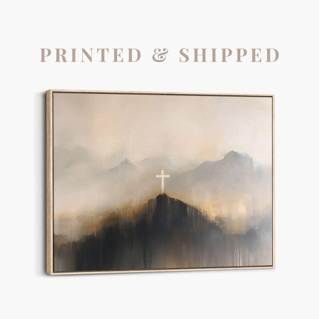 Christian Jesus Cross Canvas | Modern Scripture Wall Art, Religious ...