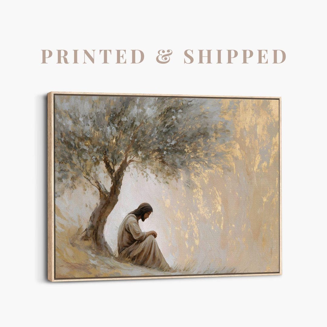 Gethsemane Olive Tree Wall Art | Jesus Praying in Gethsemane Painting ...