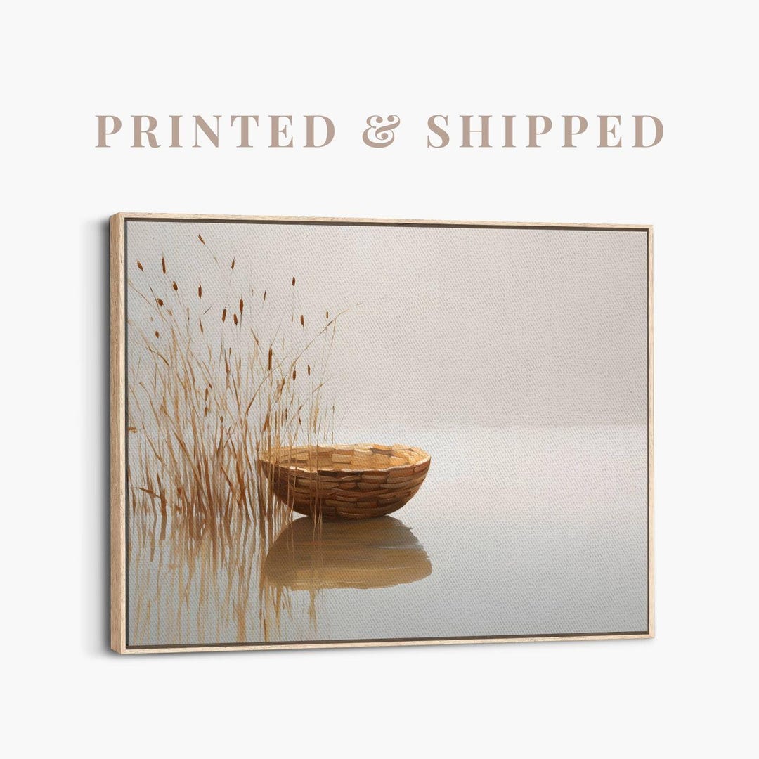 Moses in the Reeds Canvas Art | Minimalist Christian Nursery Print ...
