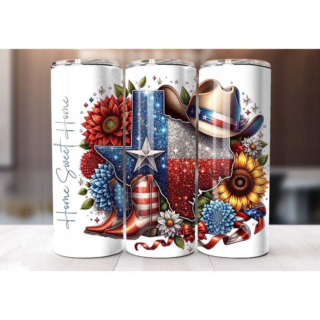 Texas Sublimation Design, 20oz Skinny Tumbler Digital Download PNG ...
