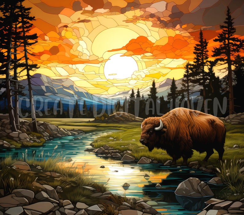 Yellowstone Buffalo Sublimation Design 20oz Skinny Tumbler - Etsy