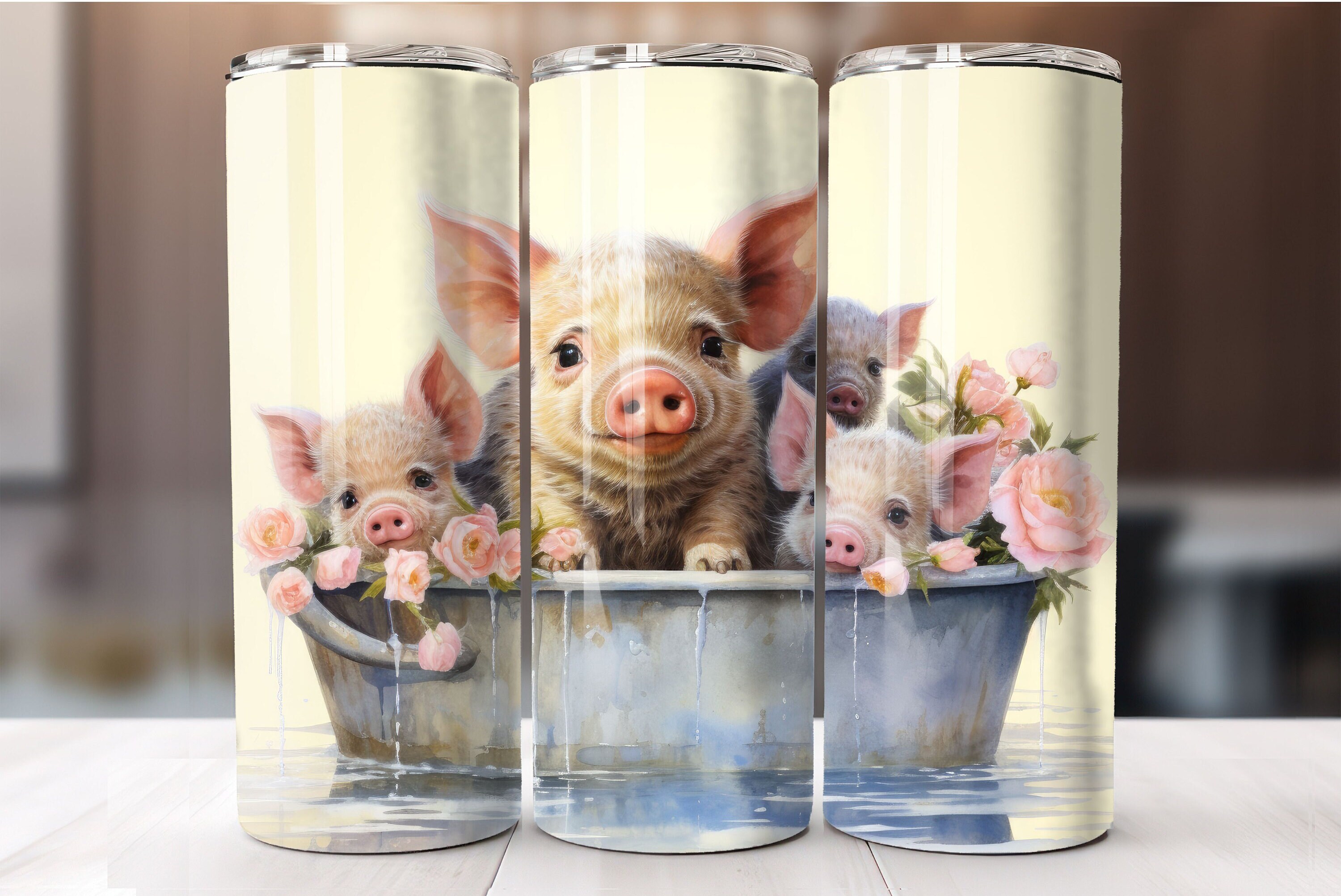 Pigs Sublimation Design 20oz Skinny Tumbler Digital Download - Etsy