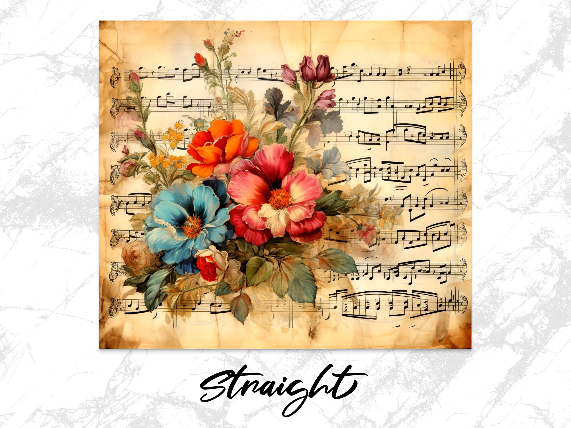 Music Notes Sheet Sublimation Design 20oz Skinny Tumbler - Etsy