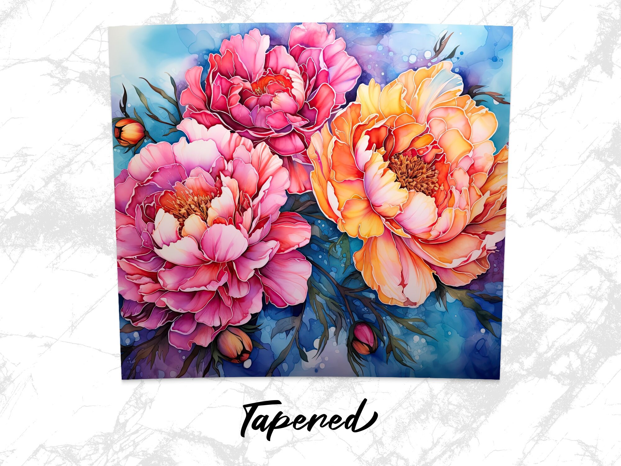 Alcohol Ink Peonies Sublimation Design 20oz Skinny Tumbler - Etsy