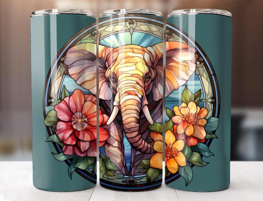 Elephant Sublimation Design, 20 Oz Skinny Tumbler Digital Download ...