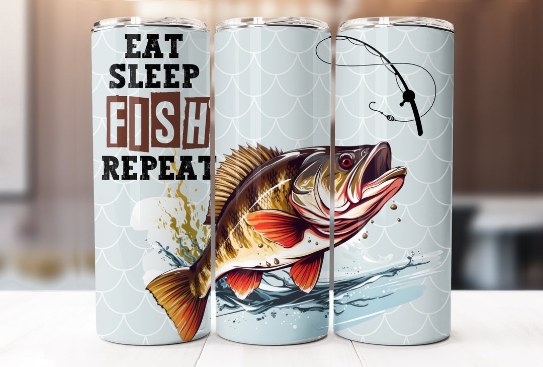 Fishing Sublimation Design, 20oz Skinny Tumbler Digital Download PNG ...