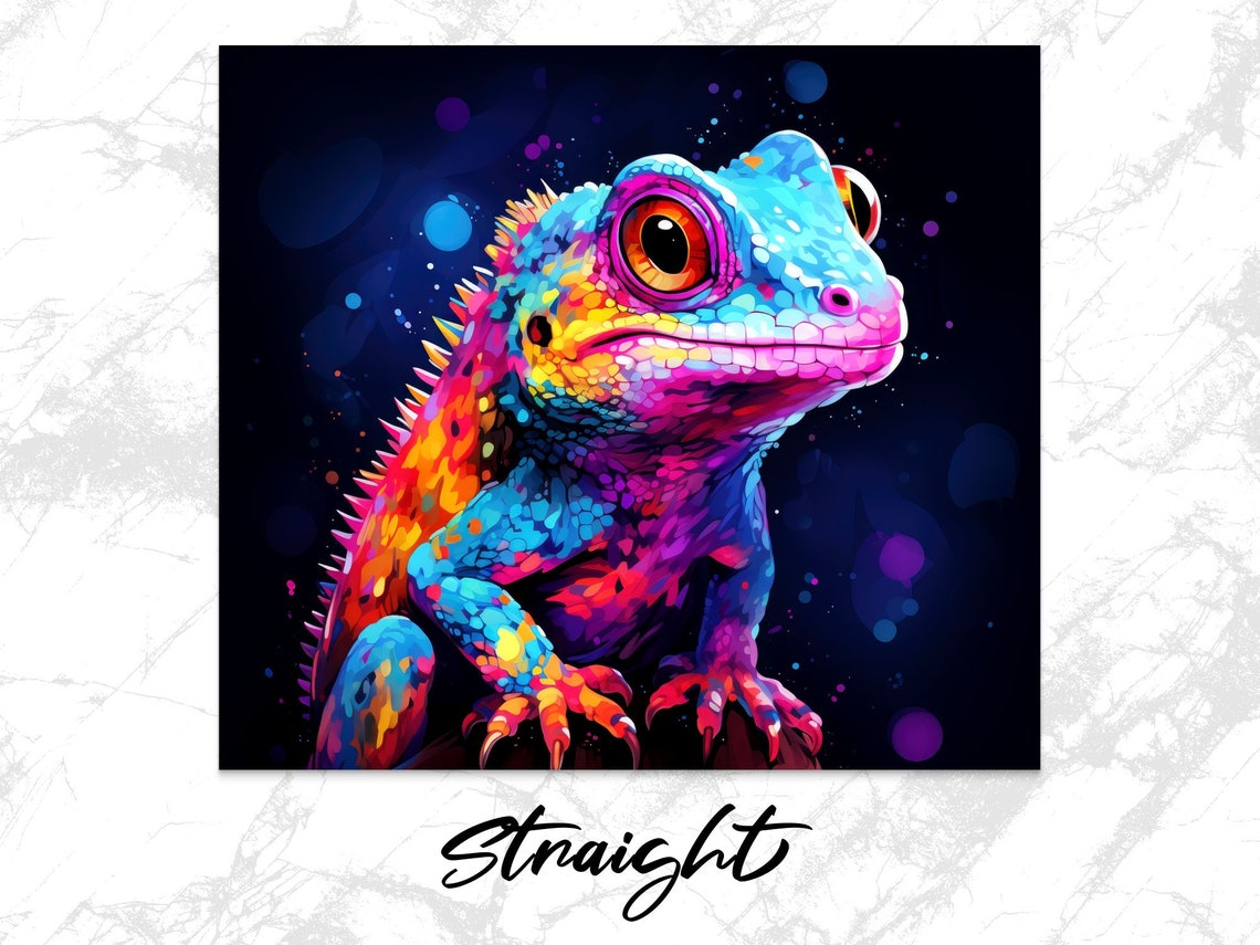 Alcohol Ink Gecko Sublimation Design 20oz Skinny Tumbler - Etsy