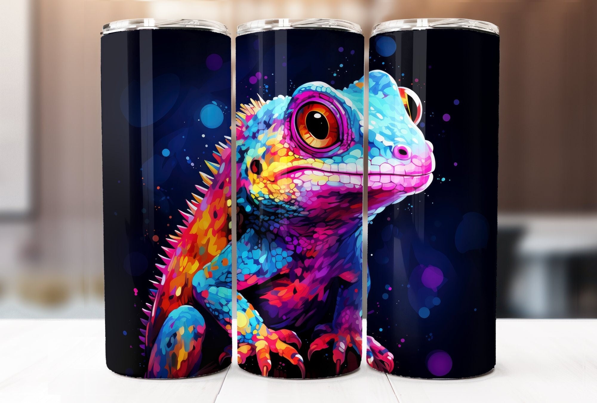 Alcohol Ink Gecko Sublimation Design 20oz Skinny Tumbler - Etsy