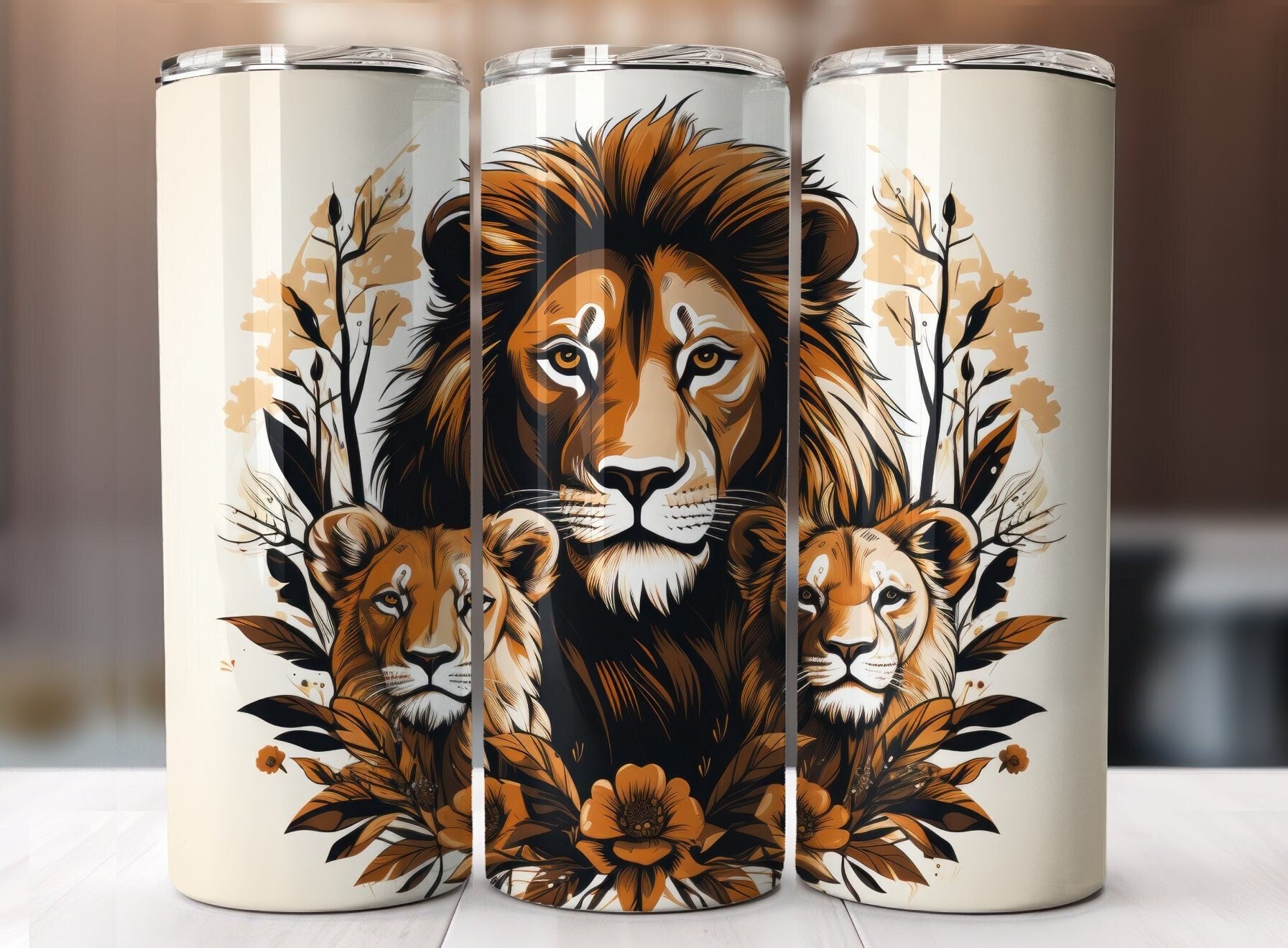 Lion Sublimation Design 20oz Skinny Tumbler Digital Download - Etsy