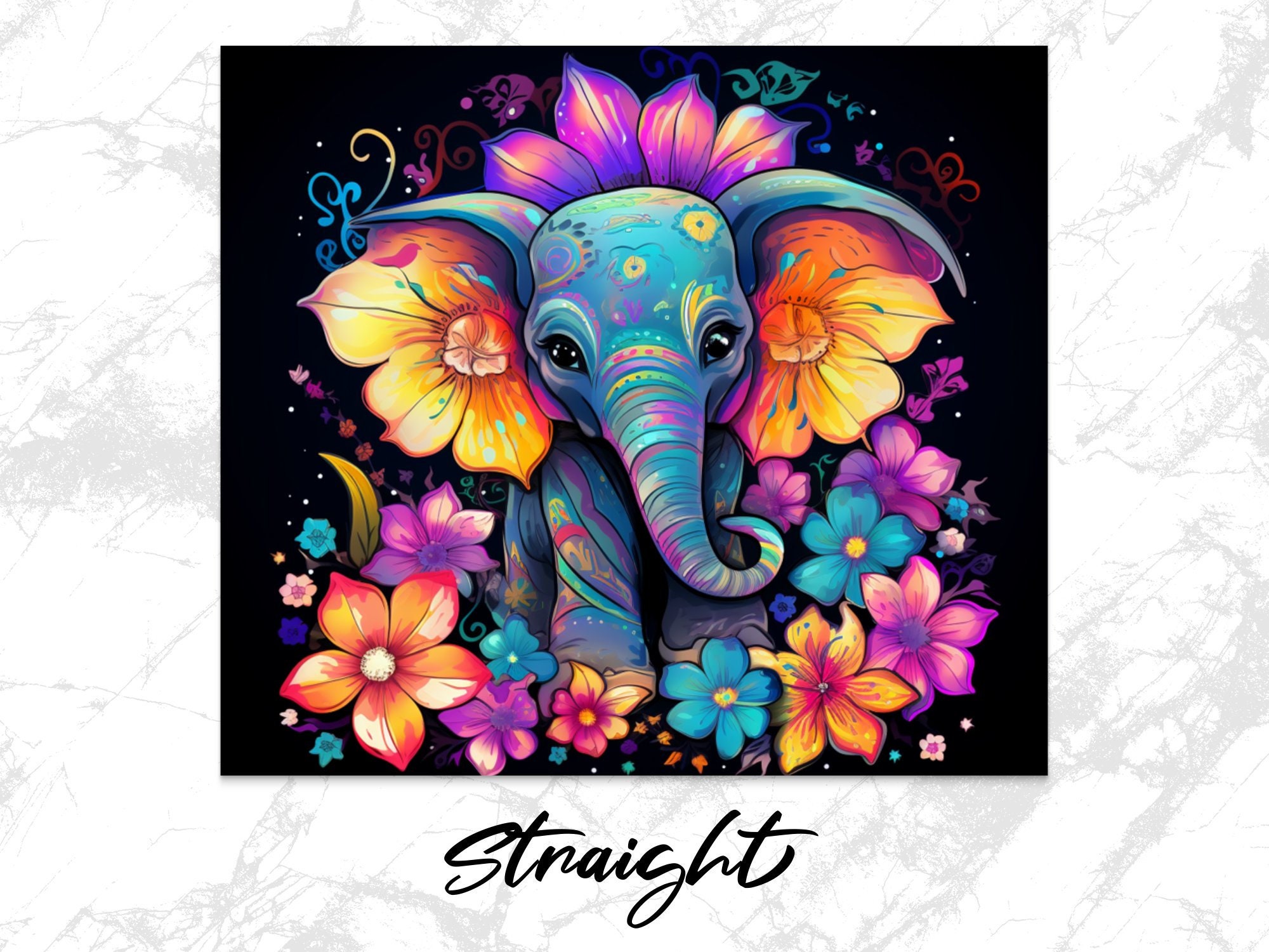 Elephant Sublimation Design 20oz Skinny Tumbler Digital - Etsy