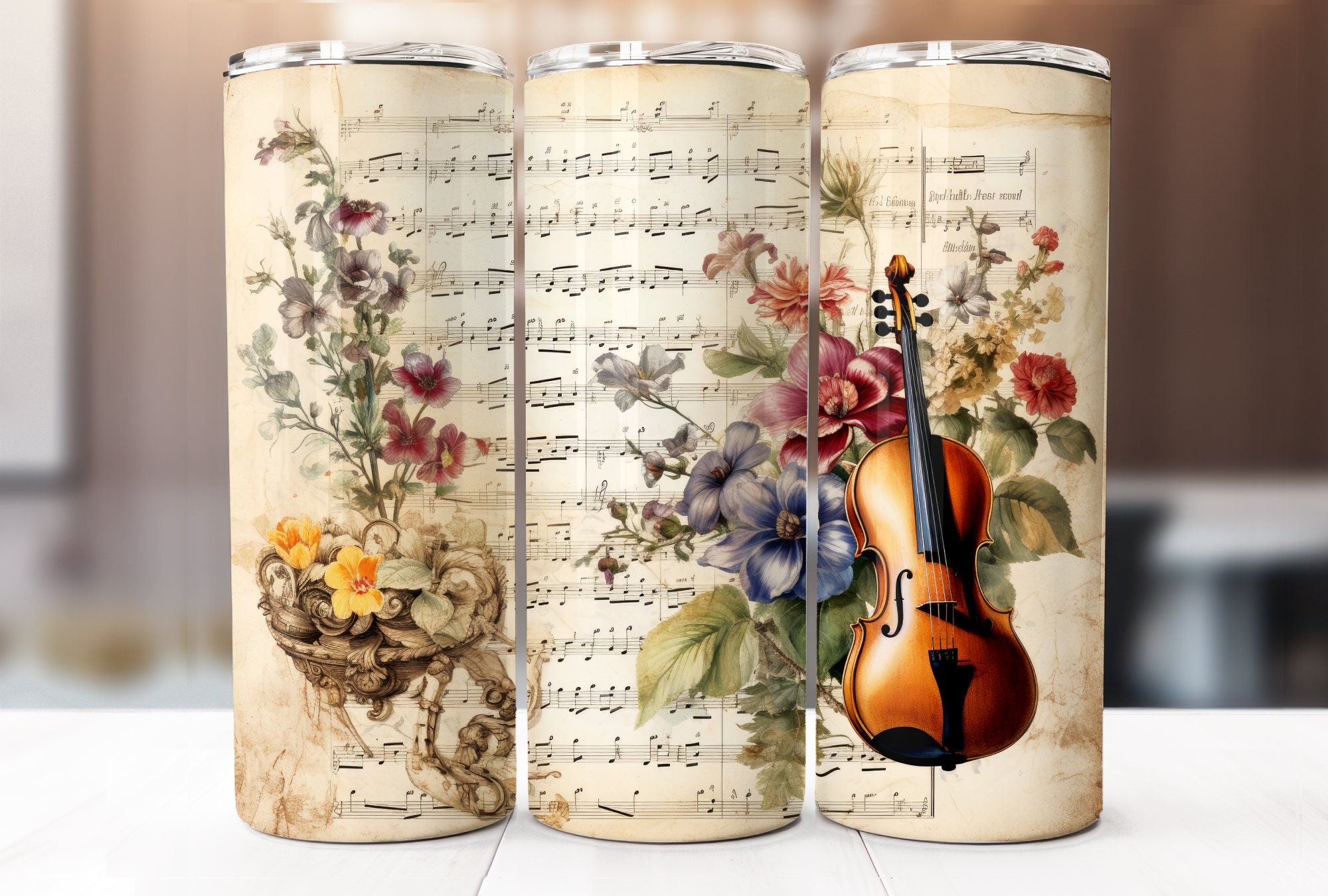 Music Notes Sheet Sublimation Design 20oz Skinny Tumbler - Etsy