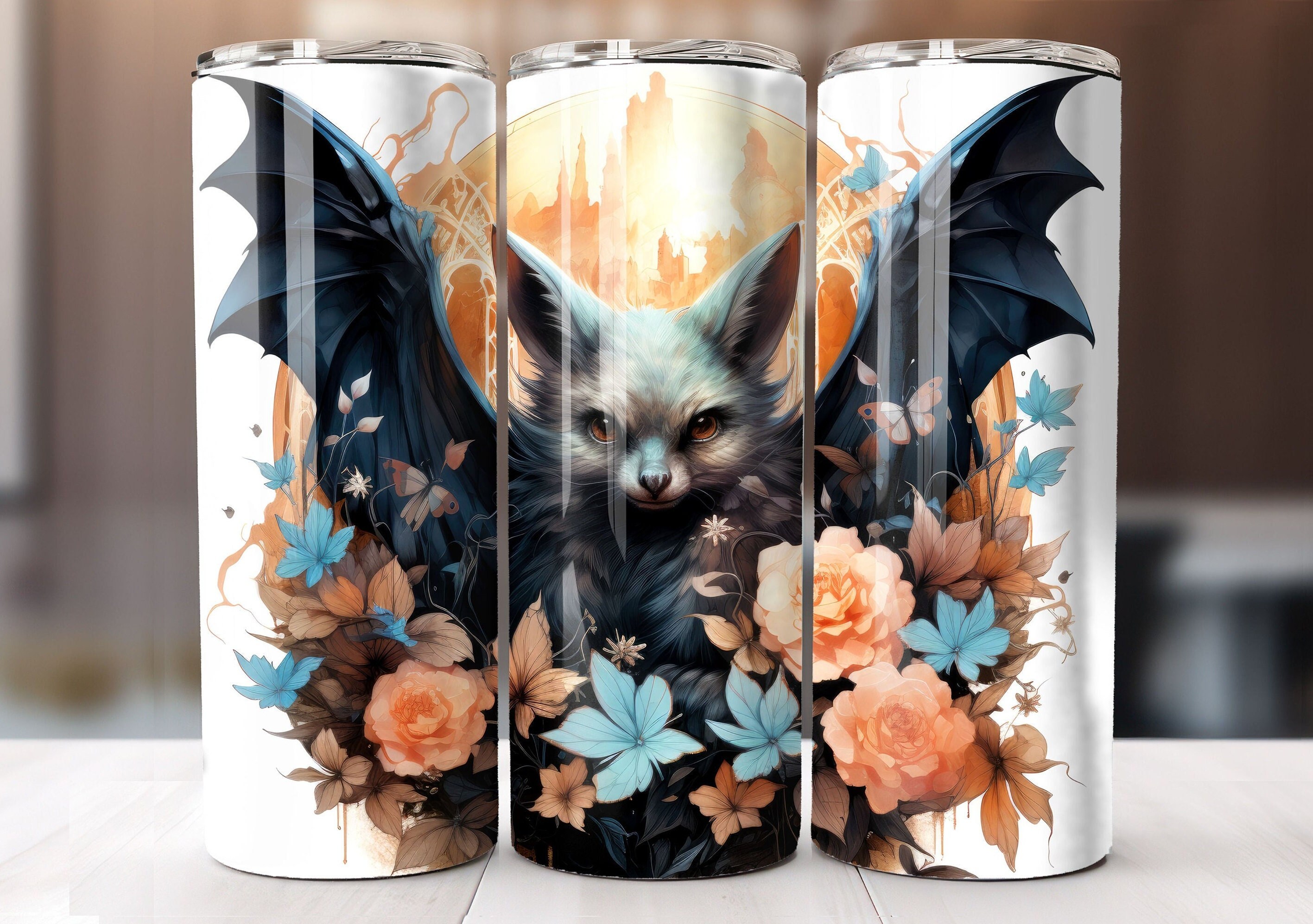 Halloween Bat Sublimation Design 20oz Skinny Tumbler Digital - Etsy