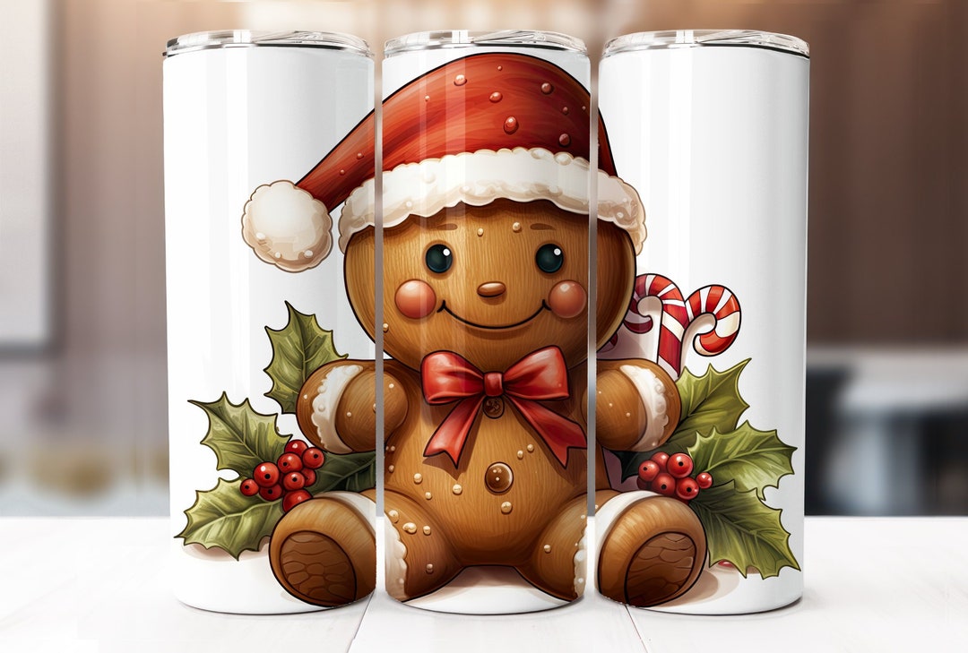 Gingerbread Man Sublimation Design 20oz Skinny Tumbler - Etsy